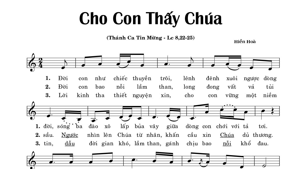 CHO CON THẤY CHÚA – Hiền Hoà