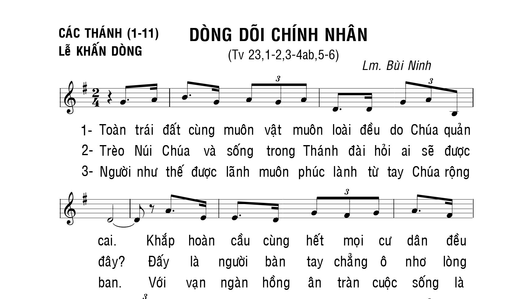 THÁNH VỊNH 23 (Dòng dõi chính nhân) - Bùi Ninh