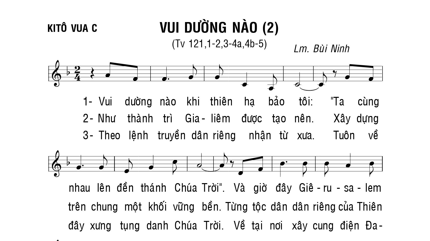 THÁNH VỊNH 121 (Vui dường nào 2) - Bùi Ninh