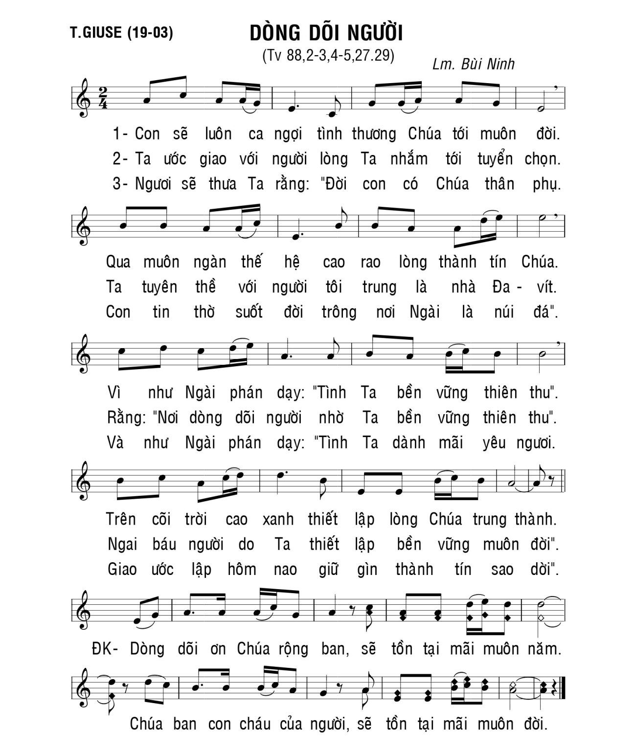 THÁNH VỊNH 88 (Dòng dõi Người) -Bùi Ninh
